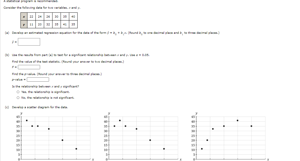 Solved A statistical program is recommended. Consider the | Chegg.com