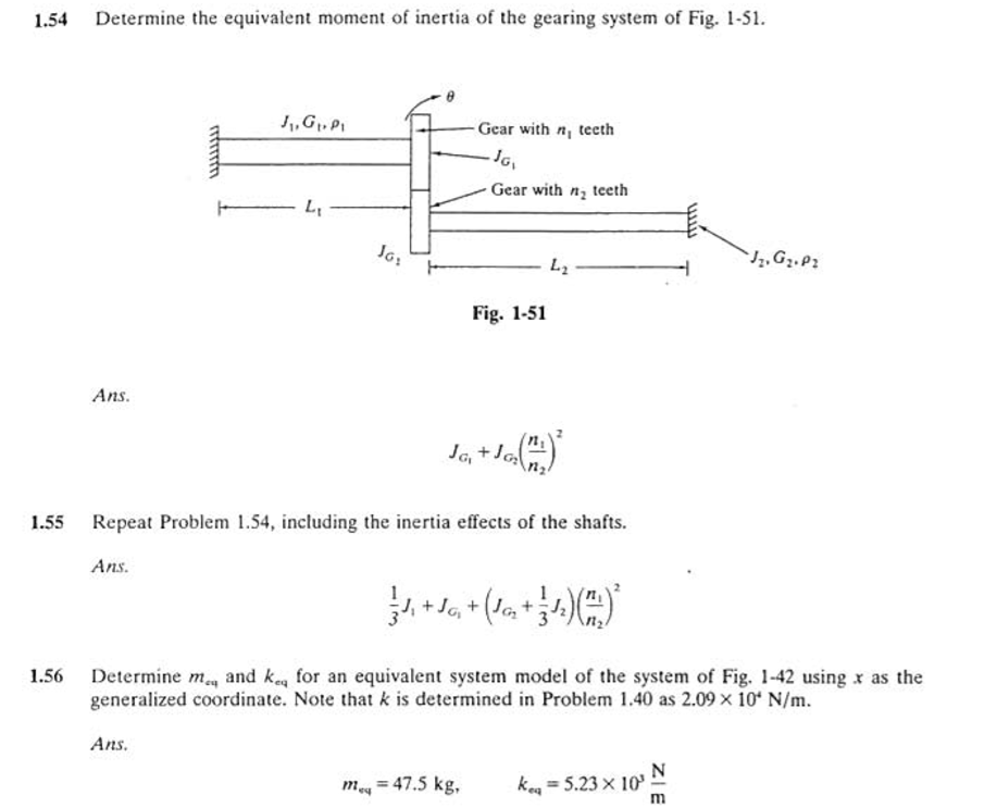 Solved 1 54 Determine The Equivalent Moment Of Inertia Of