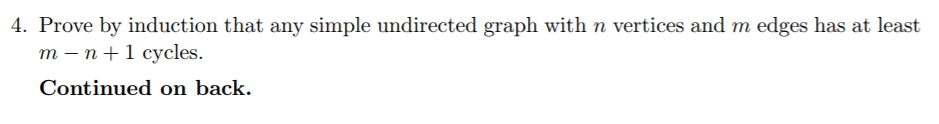 Solved 4. Prove by induction that any simple undirected | Chegg.com