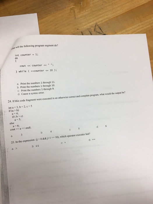 Solved will the following program segment de? int counter 1; | Chegg.com