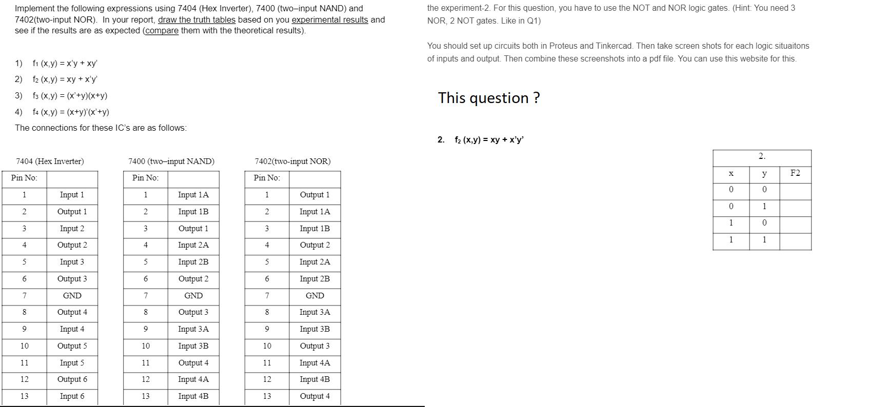Solved Implement the following expressions using 7404 (Hex | Chegg.com