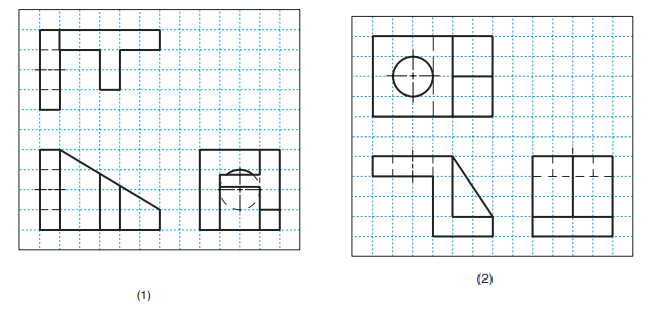 Solved sketch an isometric view. Use the front view as the | Chegg.com