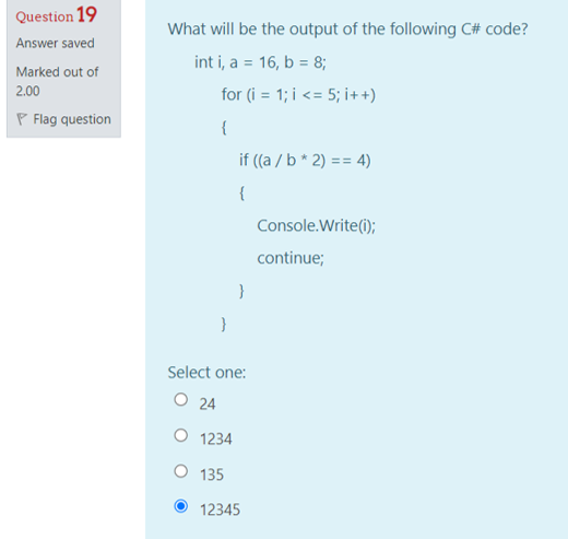 Solved What will be the output of the following C# code? | Chegg.com