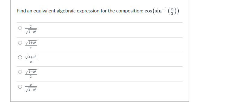 Solved Find an equivalent algebraic expression for the | Chegg.com