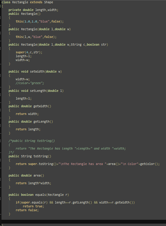 Solved Ising our Shape, Rectangle, Square, Triangle classes | Chegg.com