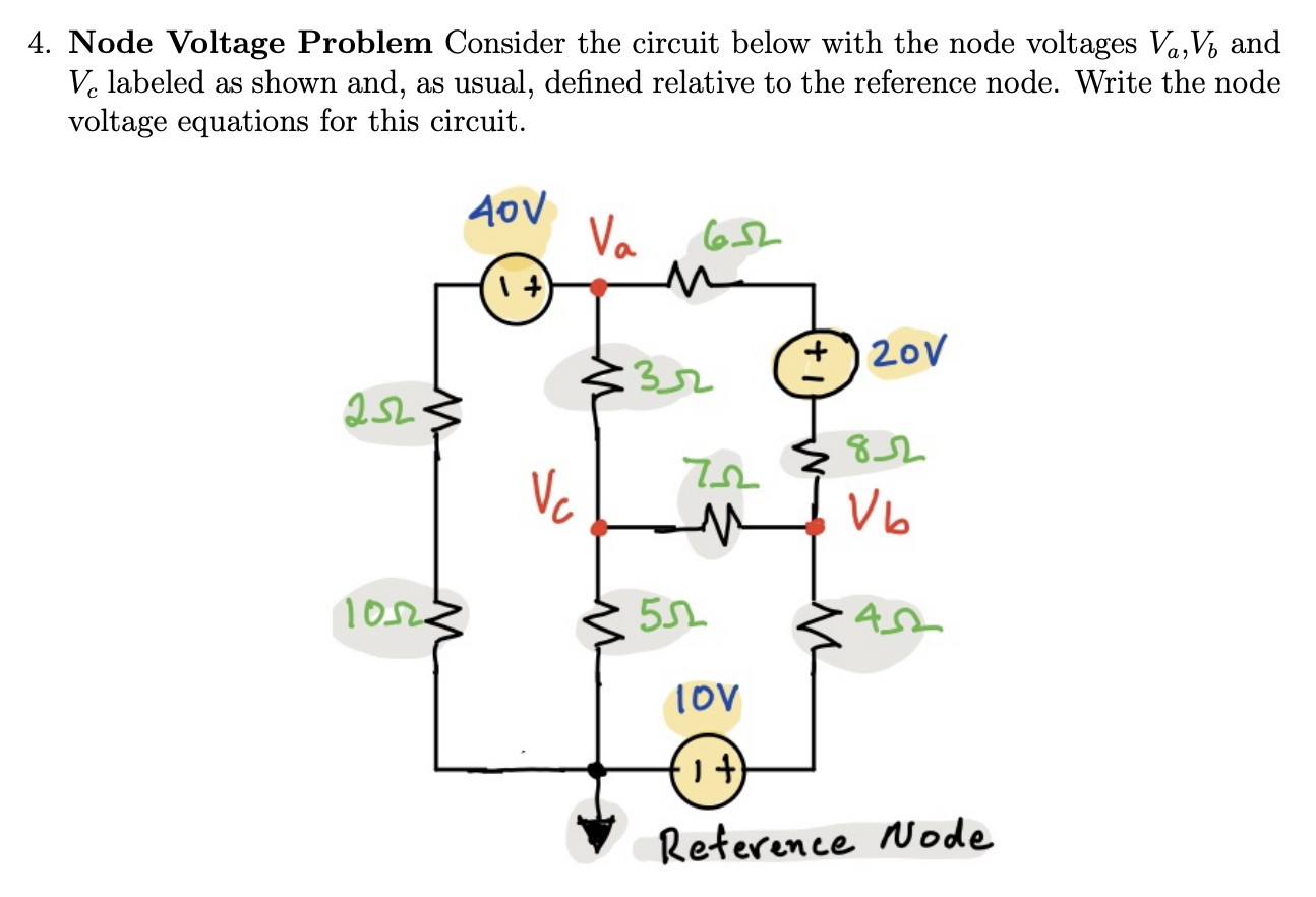Solved 4 Node Voltage Problem Consider The Circuit Below 