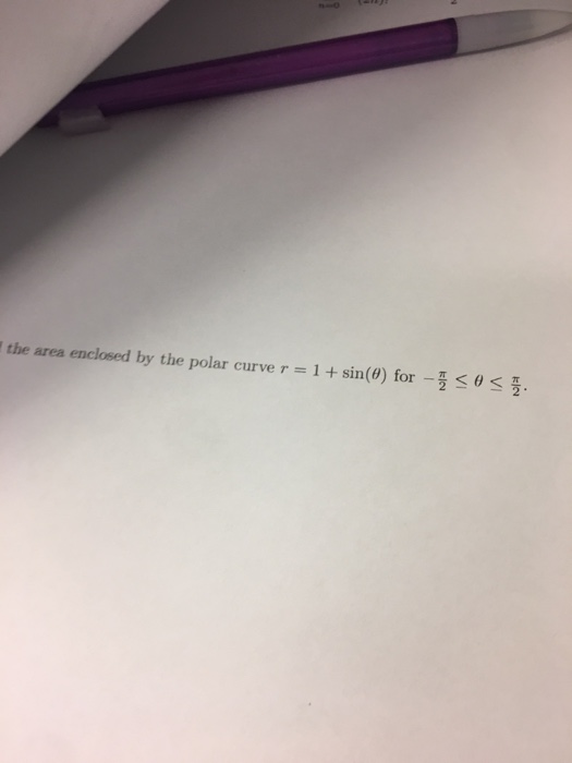 Solved Find the area enclosed by the polar curve r = 1 + sin | Chegg.com