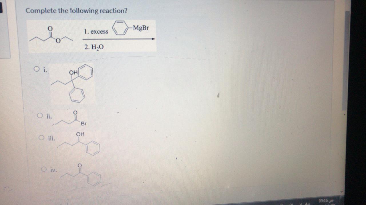 Solved What is the product of the following reaction? H20, H | Chegg.com