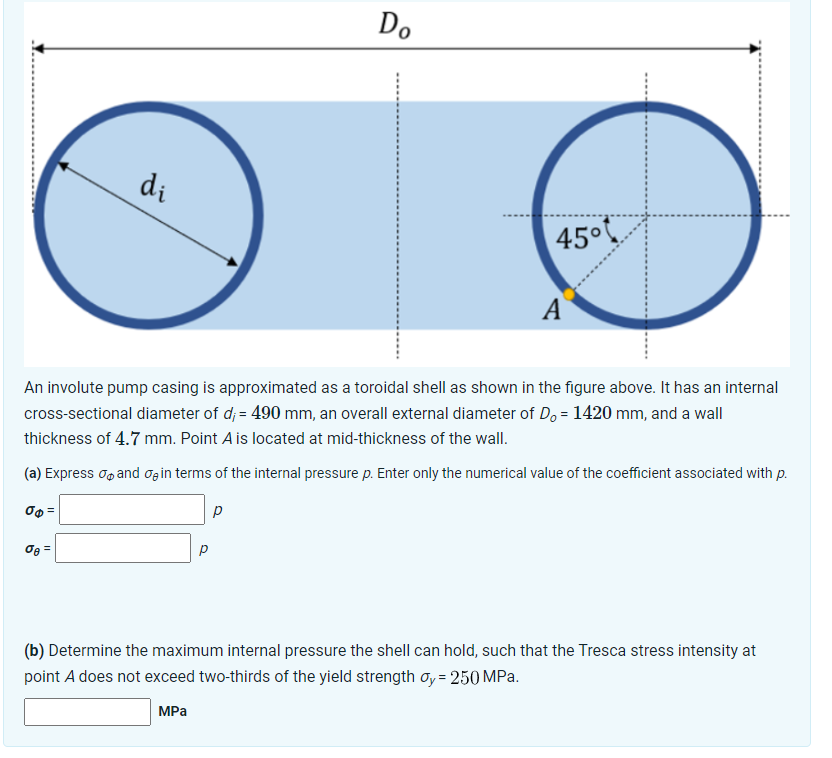 Solved An involute pump casing is approximated as a toroidal | Chegg.com