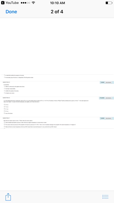 YouTube ....o Done 10:09 AM 1 of 4 | Chegg.com