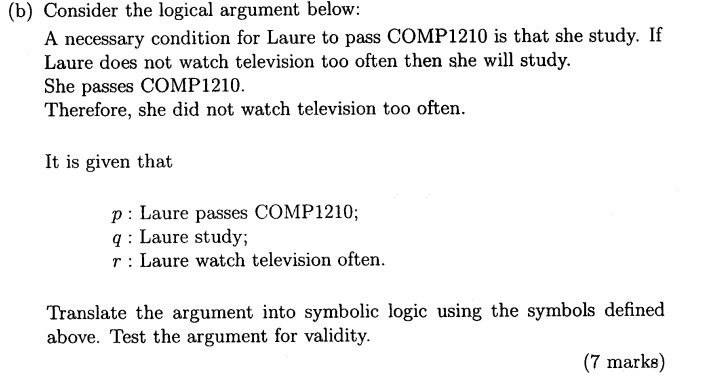 Solved Consider the logical argument below: A necessary | Chegg.com