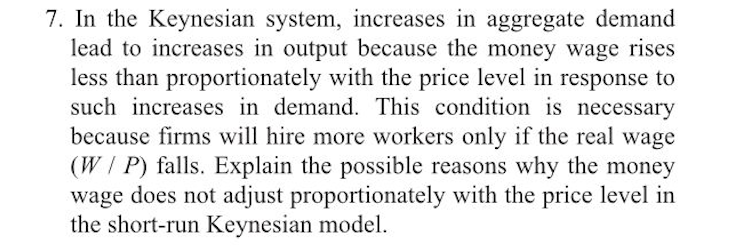Solved 7. In the Keynesian system, increases in aggregate | Chegg.com