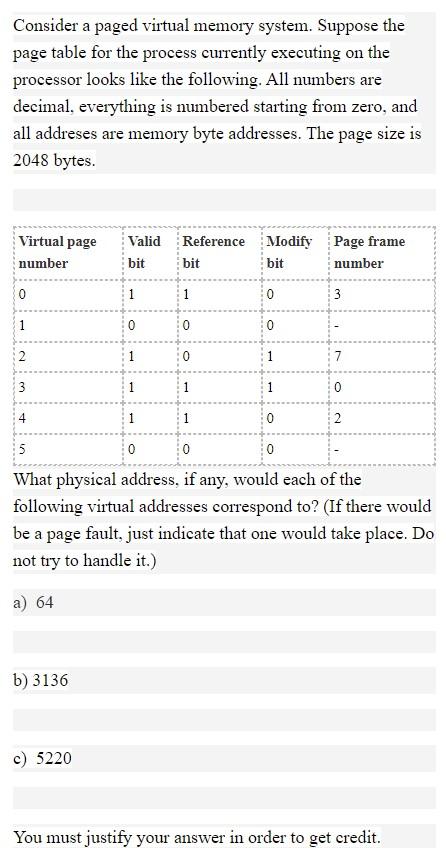 Solved Consider a paged virtual memory system. Suppose the | Chegg.com