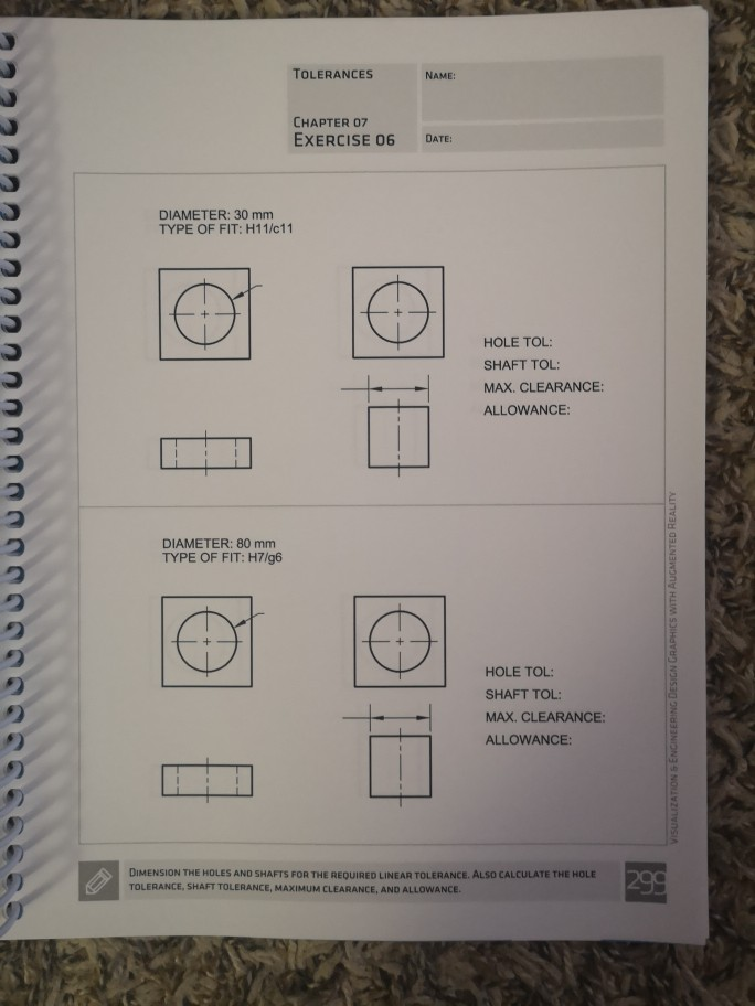 Solved TOLERANCES NAME: CHAPTER 07 EXERCISE 06 DATE: | Chegg.com