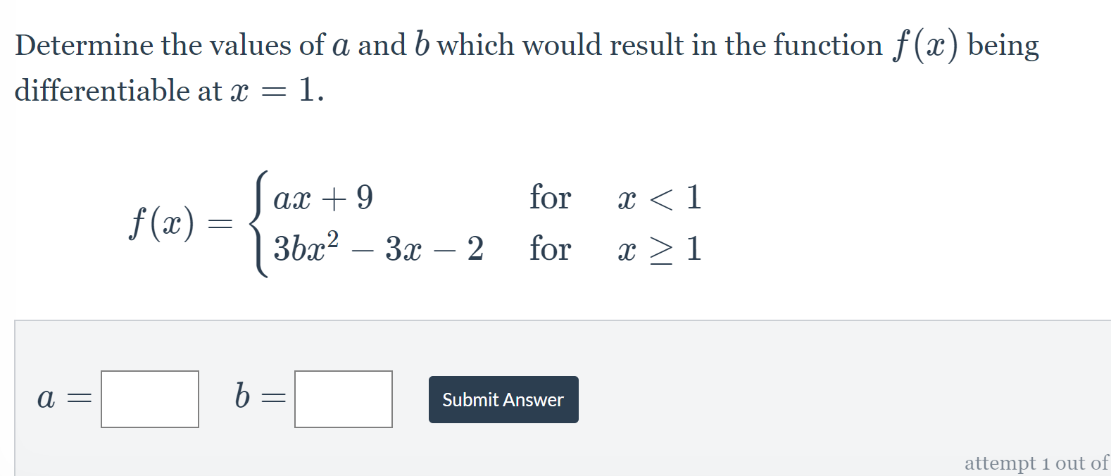 Solved Determine the values of a and b which would result in | Chegg.com