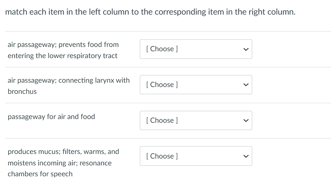 Solved match each item in the left column to the | Chegg.com