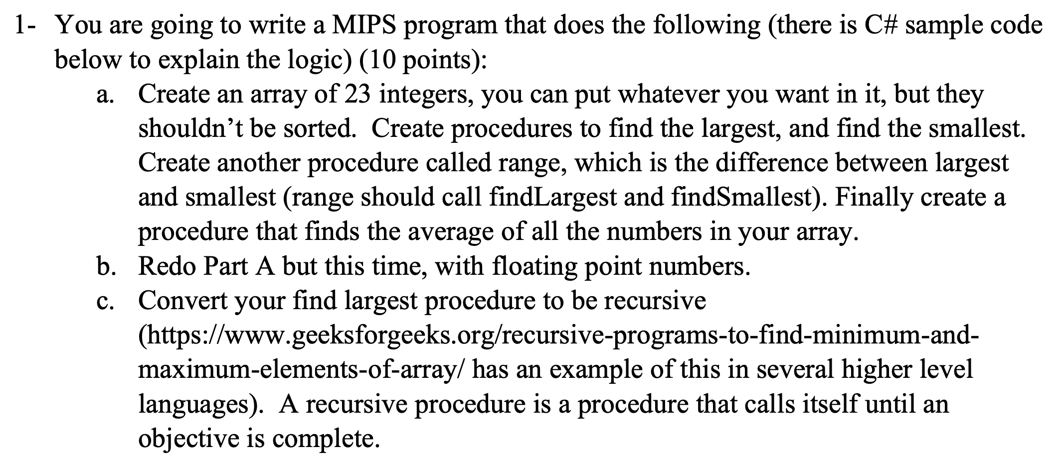 Solved 1- You are going to write a MIPS program that does | Chegg.com
