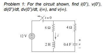 Solved Problem 1: For the circuit shown, find | Chegg.com