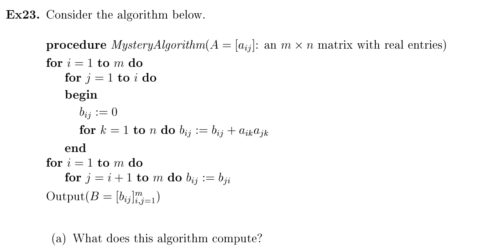 Solved Ex23. Consider the algorithm below. = procedure | Chegg.com