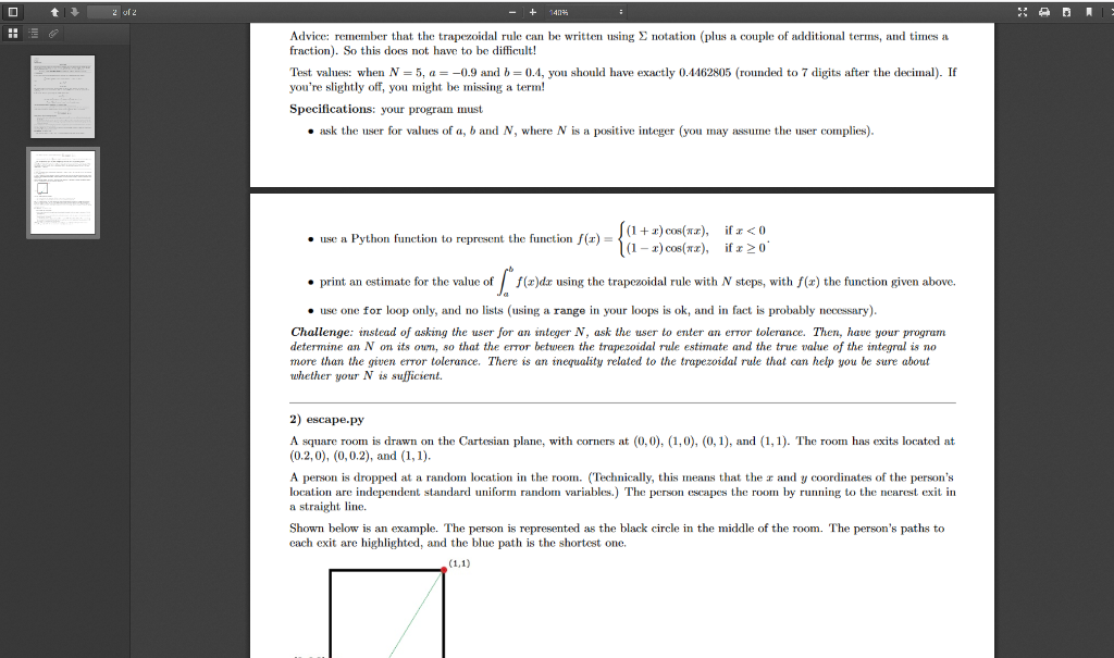 140% 1) trapezoid.py If you've taken Calculus II, | Chegg.com