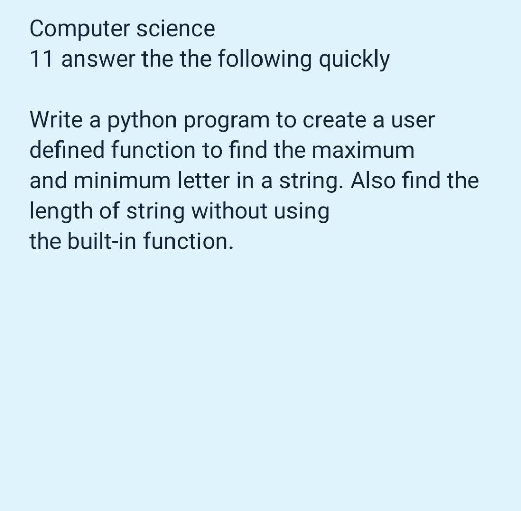 Solved Computer science 11 answer the the following quickly | Chegg.com