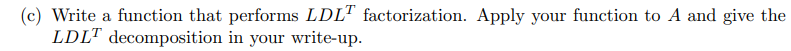 C Write A Function That Performs Ldlt