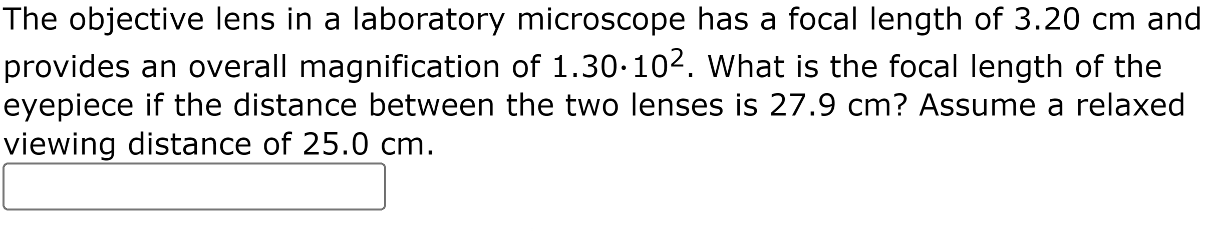 Solved The objective lens in a laboratory microscope has a | Chegg.com
