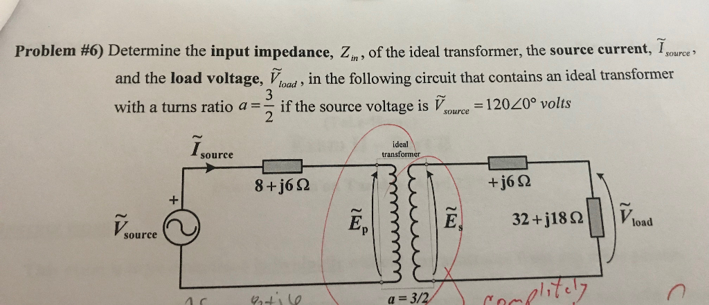 Solved , of the ideal transformer, the source current, I | Chegg.com