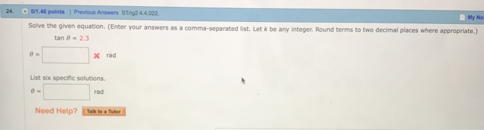 Solved Solve the given equation. (Enter your answers as a | Chegg.com Solved Solve the given equation. (Enter your answers as a | Chegg.com