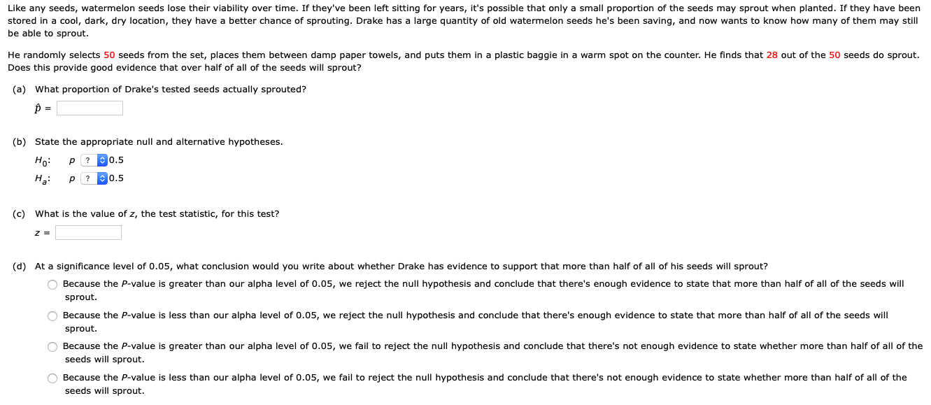 Solved Like any seeds, watermelon seeds lose their viability | Chegg.com