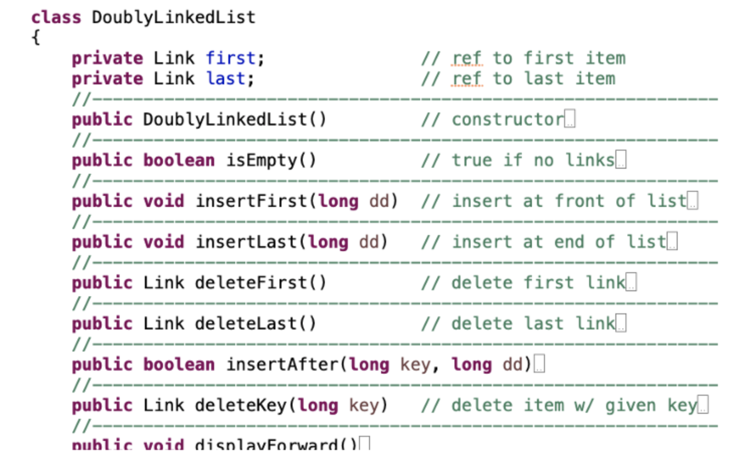 Solved Consider the class DoublyLinkedlist below which we | Chegg.com