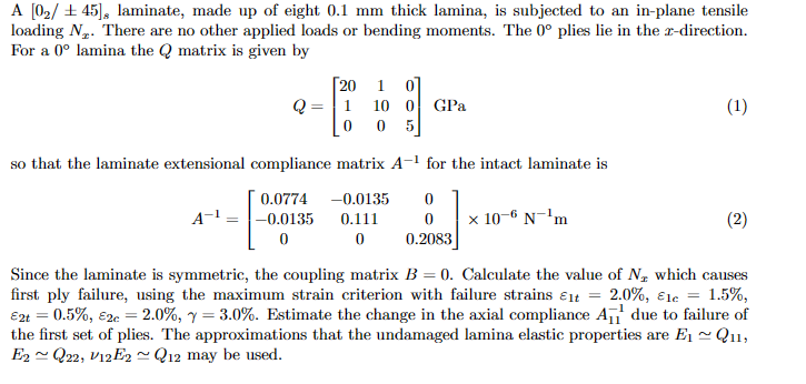 Solved A [02/±45]s laminate, made up of eight 0.1 mm thick | Chegg.com