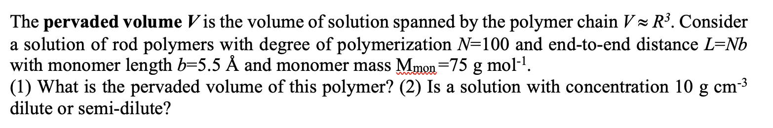 Solved The pervaded volume V is the volume of solution | Chegg.com