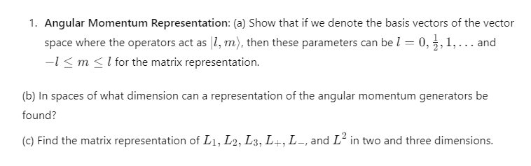 Solved Angular Momentum Representation: (a) ﻿Show that if we | Chegg.com
