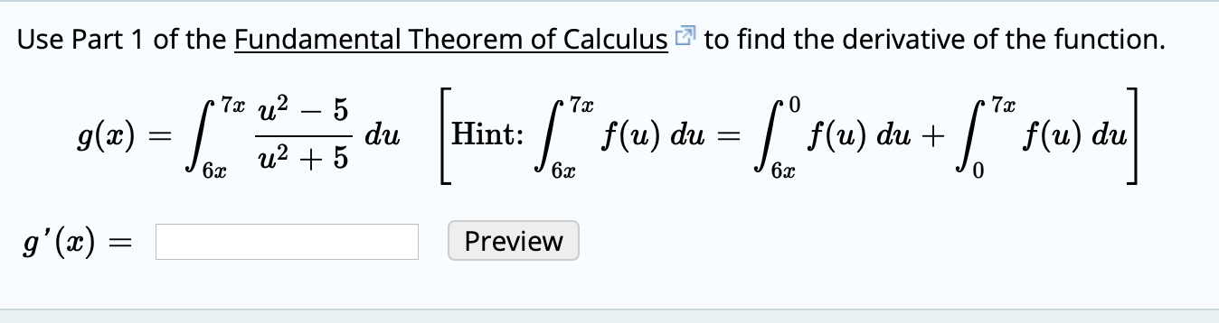 Solved Use Part 1 of the Fundamental Theorem of Calculus to | Chegg.com