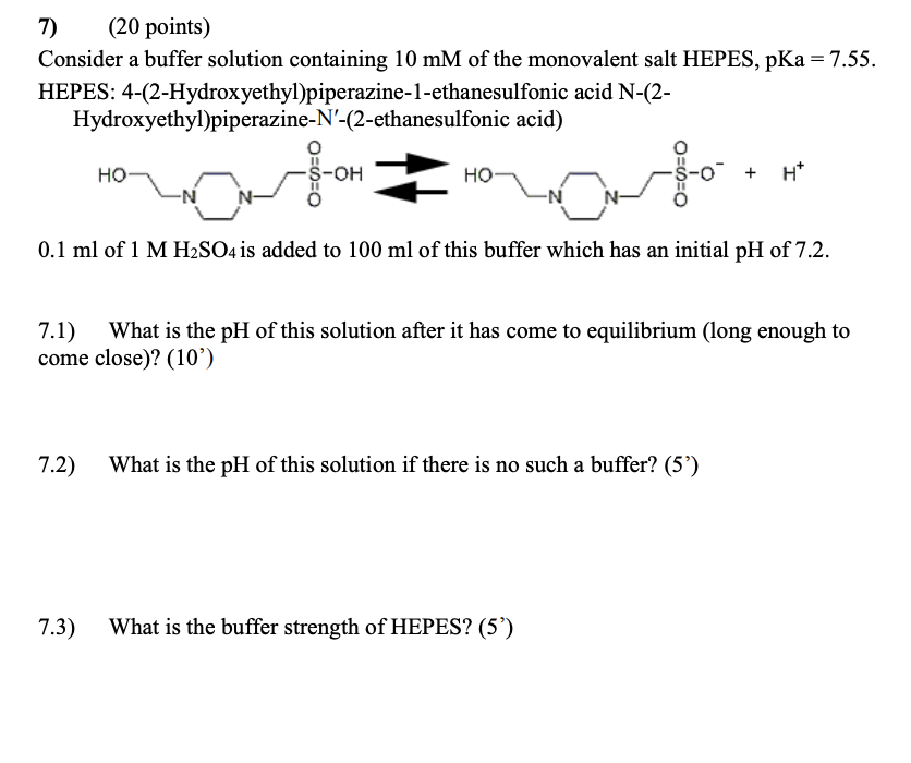 Solved 7) (20 points) Consider a buffer solution containing | Chegg.com