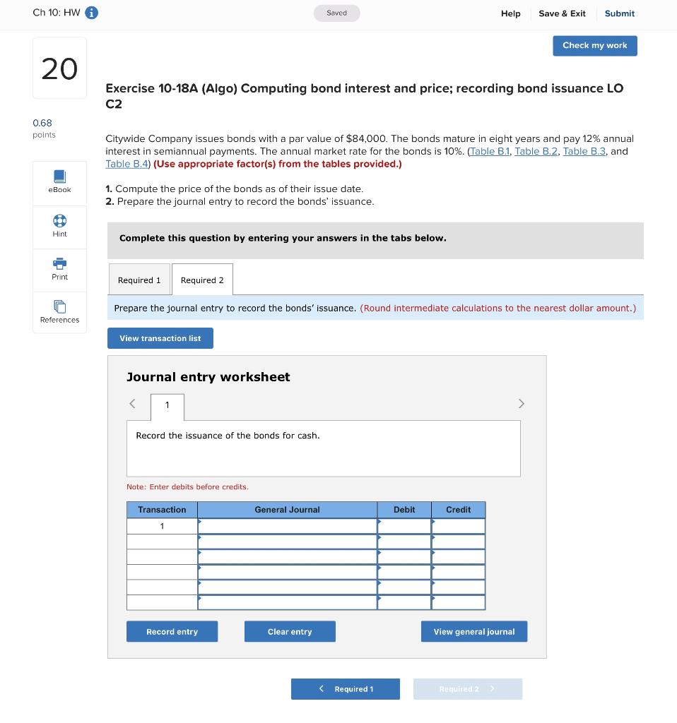 Solved Check my work 20 Exercise 10-18A (Algo) Computing | Chegg.com