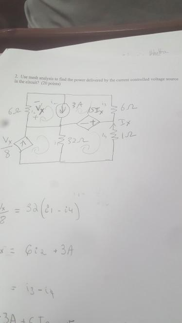 Solved 2. Use mesh analysis to find the power delivered by | Chegg.com