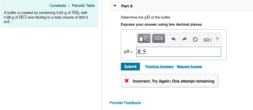 Solved A buffer is created by combining 3.65 g of NH3 with | Chegg.com