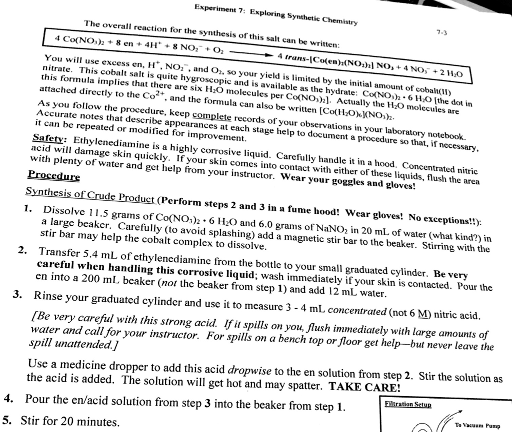 Given the 1 to 1 ratio between Co(NO3)2* 6H2O | Chegg.com