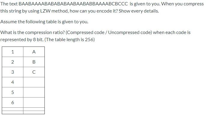 Solved The text BAABAAAABABABABAABAABABBAAAABCBCCC is given | Chegg.com