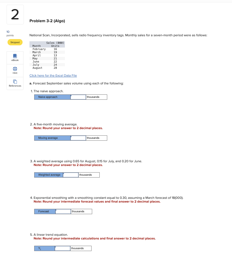 Solved Please help!!Problem 3-2 (Algo)National Scan, | Chegg.com
