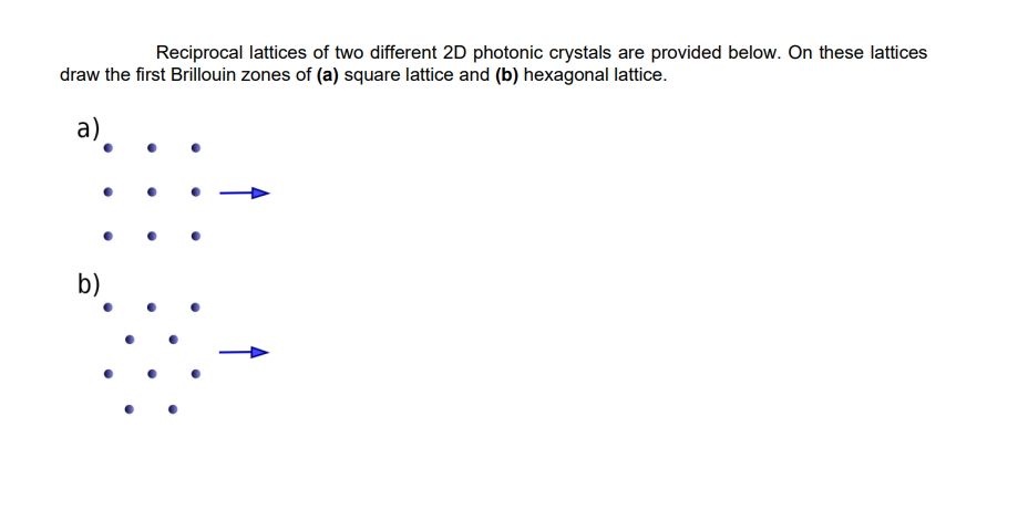 Solved Reciprocal lattices of two different 2D photonic | Chegg.com