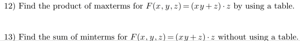 Solved Find the product of ﻿maxterms for | Chegg.com