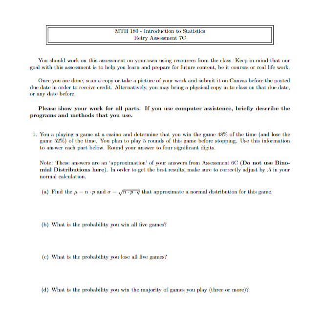 Solved You should work on this assessment on your own using | Chegg.com