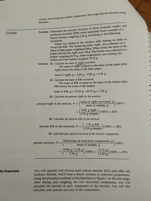 Solved Resolving a Two-Component Mixture Prepared by M. L. | Chegg.com