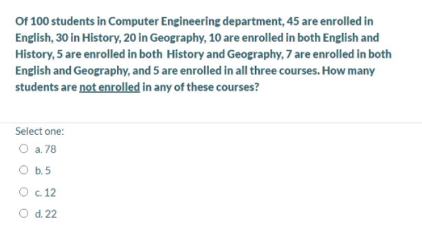 Solved Of 100 students in Computer Engineering department, | Chegg.com