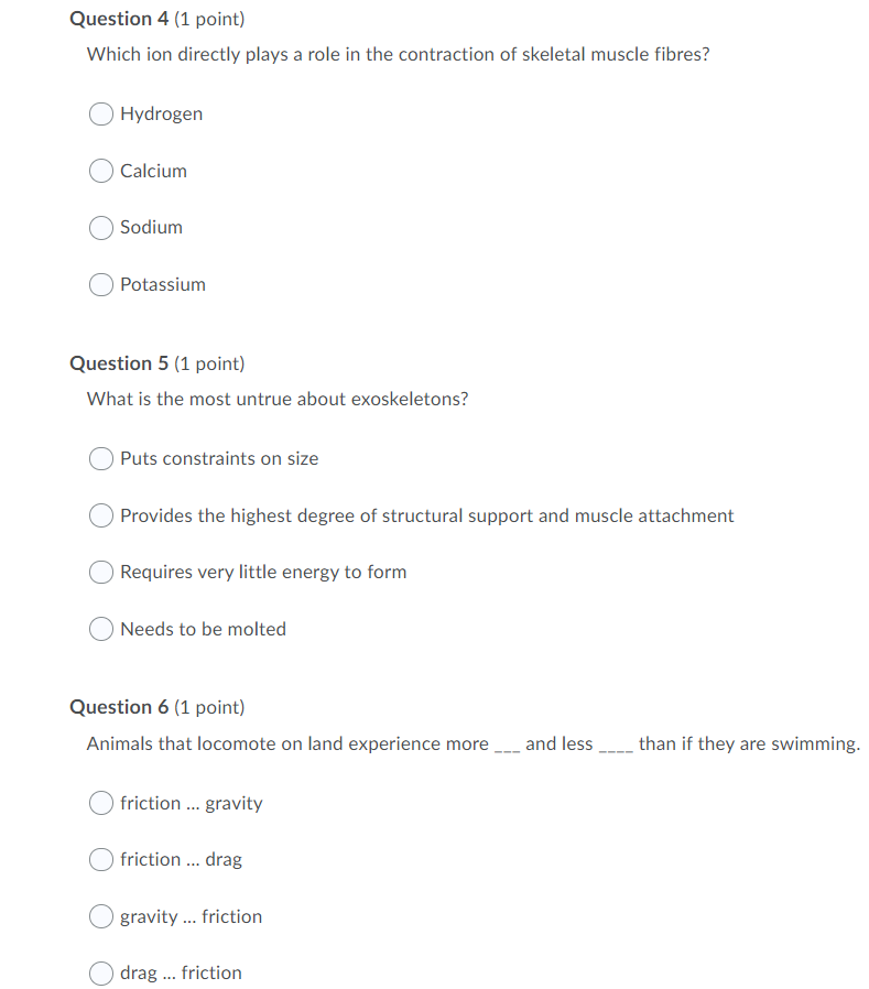 Solved Question 4 (1 point) Which ion directly plays a role | Chegg.com