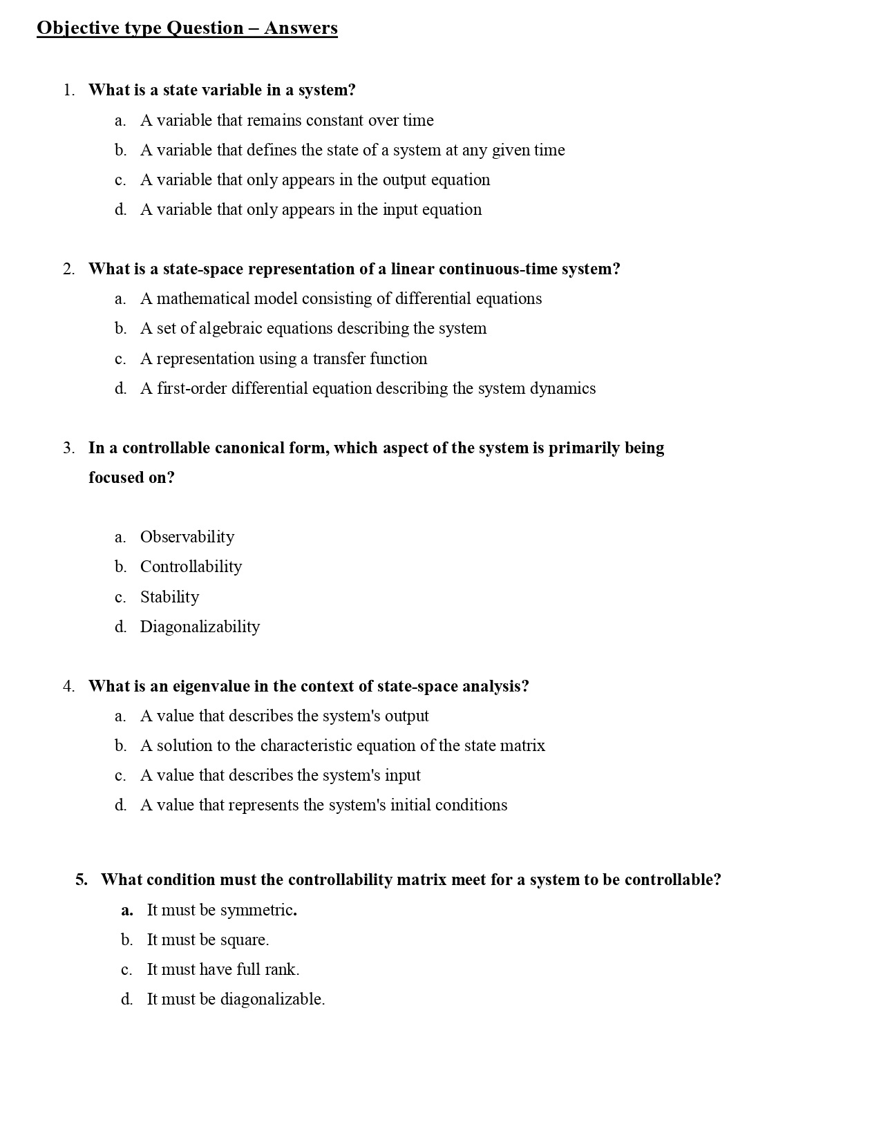 Solved Objective type Question - ﻿Answers 1. ﻿What is a | Chegg.com