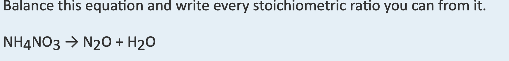 Solved Balance this equation and write every stoichiometric | Chegg.com